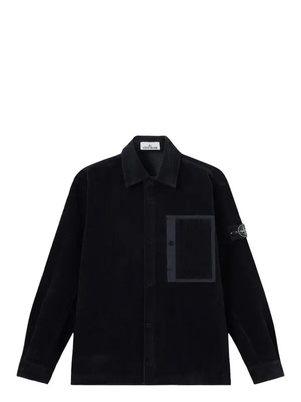 Stone Island Snap-button Shirt Jacket With Chest Pockets - Navyblue