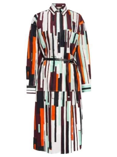 Plan C Printed Cotton Shirt Dress - Multicolor