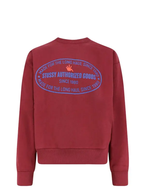 StÜssy Long-sleeved Crew Neck Sweatshirt With Logo Print - Red