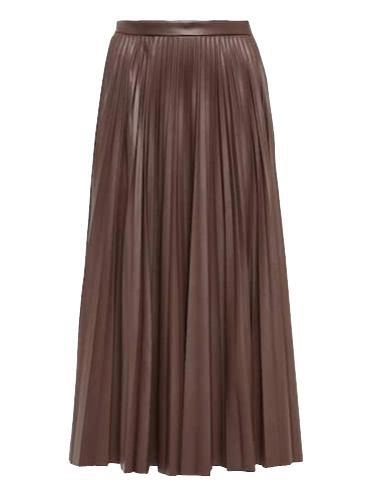 Altuzarra Sif Pleated Faux Leather Maxi Skirt - Brown