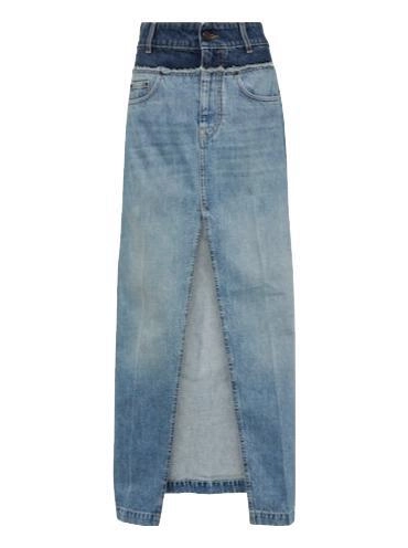 Stella McCartney Two-tone Denim Maxi Skirt - Blue