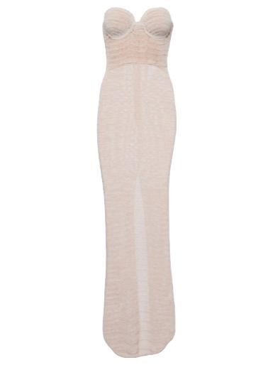 Magda Butrym Hand-crocheted Cotton And Linen Blend Midi Dress - Nude