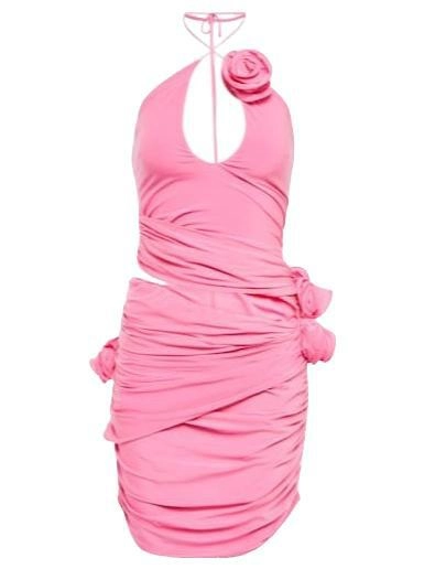 Magda Butrym Rosette Jersey Minidress - Pink
