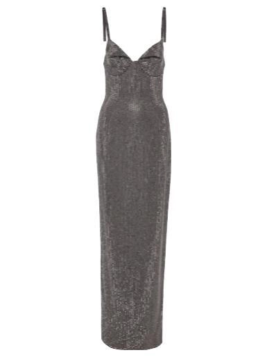 AREA Crystal-embellished Jersey Gown - Black