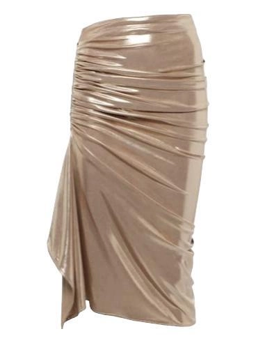 Maticevski Neroli Ruched Midi Skirt - Brown
