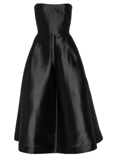 Alex Perry Strapless Faille Midi Dress - Black