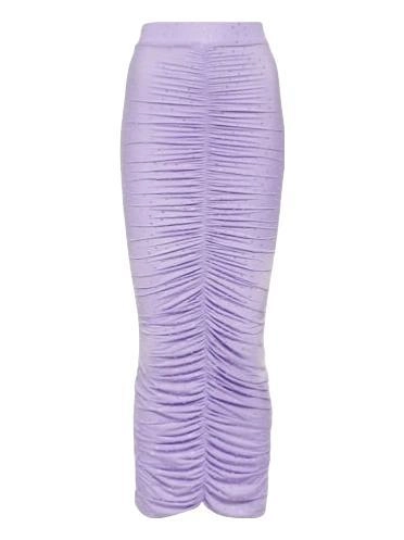 Alex Perry Crystal Embellished Ruched Midi Skirt - Purple