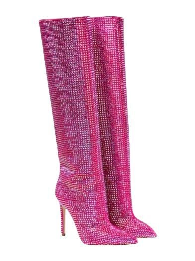 Paris Texas Holly Embellished Knee-high Boots - Pink