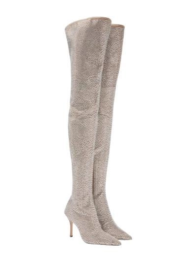 Paris Texas Embellished Over-the-knee Boots - Nude