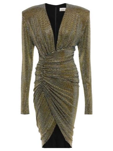 Alexandre Vauthier Embellished V-neck Mini Dress - Green