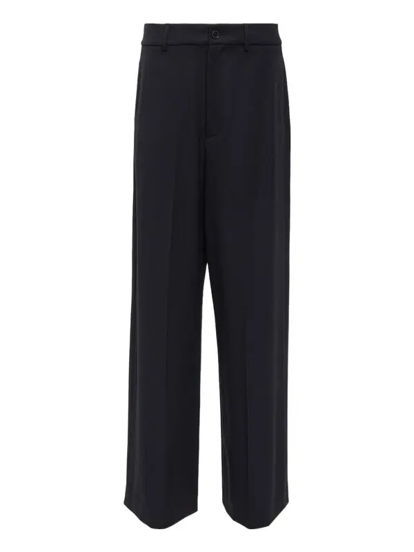 NILI LOTAN Johan Virgin Wool Wide-leg Trousers - Black