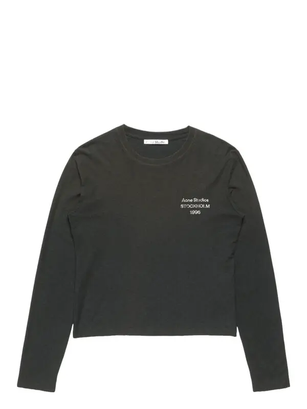 Acne Studios Distressed Logo T-shirt - Faded Black