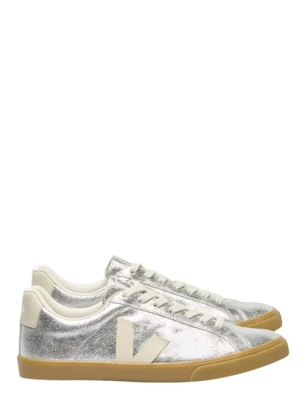 VEJA Round Toe Lace-up Sneakers - Silver