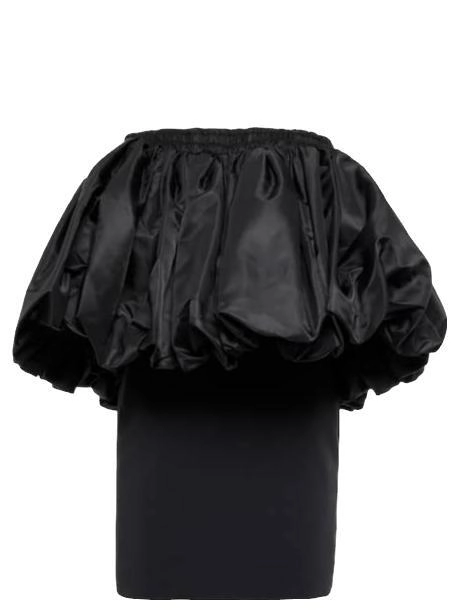 David Koma Strapless Satin Mini Dress - Black