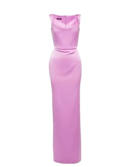 Alex Perry Halse Crepe Gown - Purple