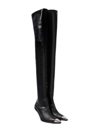 David Koma Faux Leather Over-the-knee Boots - Black