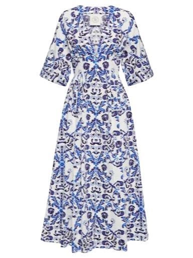 EMILIA WICKSTEAD Elowen Printed Cotton Maxi Dress - Blue