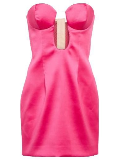 Magda Butrym Strapless Cutout Satin Minidress - Pink