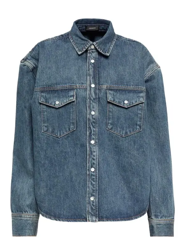 Wardrobe.NYC Denim Jacket With Chest Pockets - Blue