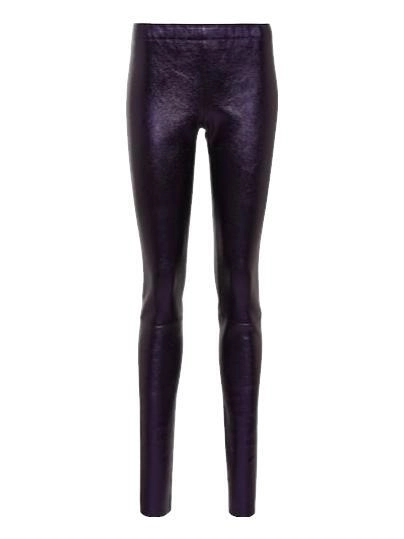 Stouls Metallic Leather Leggings - Black