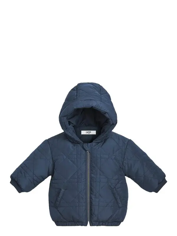 Dior Hooded Quilted Down Jacket - Blue