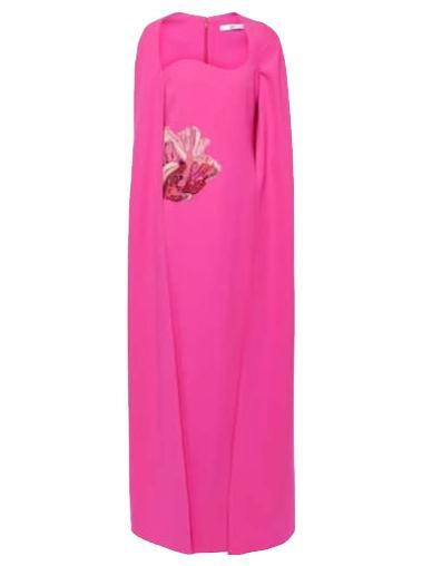 SAFIYAA LONDON Mattia Embellished Cape Gown - Pink
