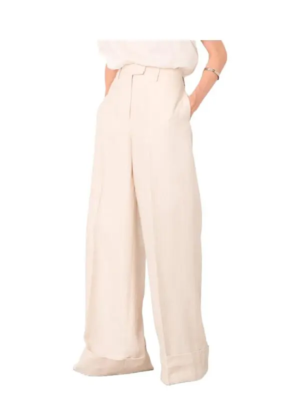 Officine Générale Tailored Wide Leg Pants With Belt Loops - Pink