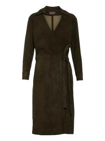 Stouls Ross Suede Wrap Minidress - Black