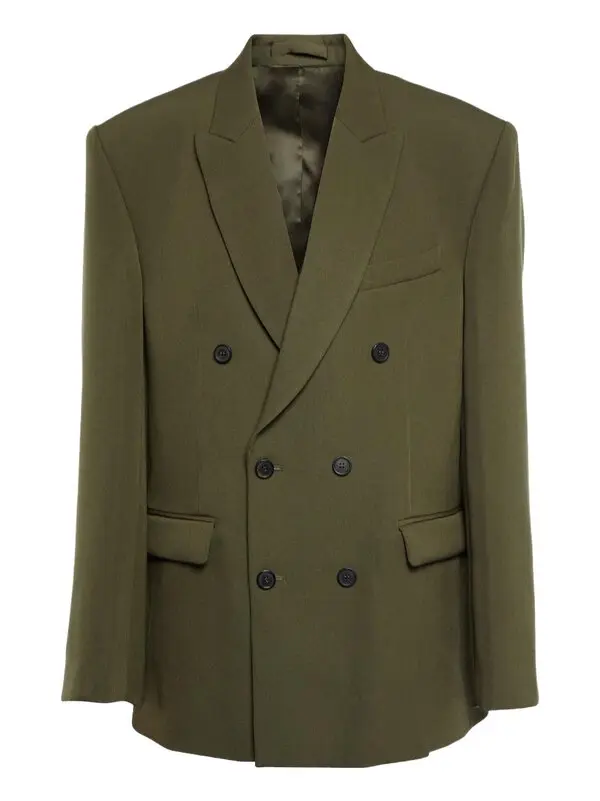 Wardrobe.NYC Double-breasted Suit Jacket - Green