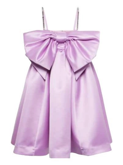 Nina Ricci Duchesse Satin Minidress With Bow Detail - Lila
