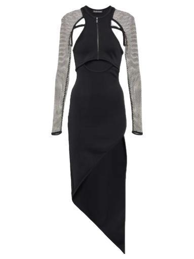 David Koma Embellished Cutout Midi Dress - Black
