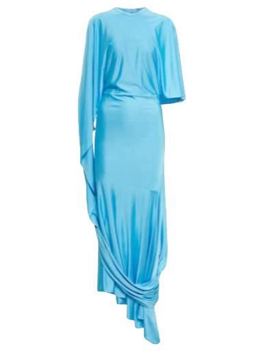 Stella McCartney Draped Asymmetrical Maxi Dress - Blue