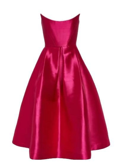 Alex Perry Strapless Midi Dress With Pleats - Red