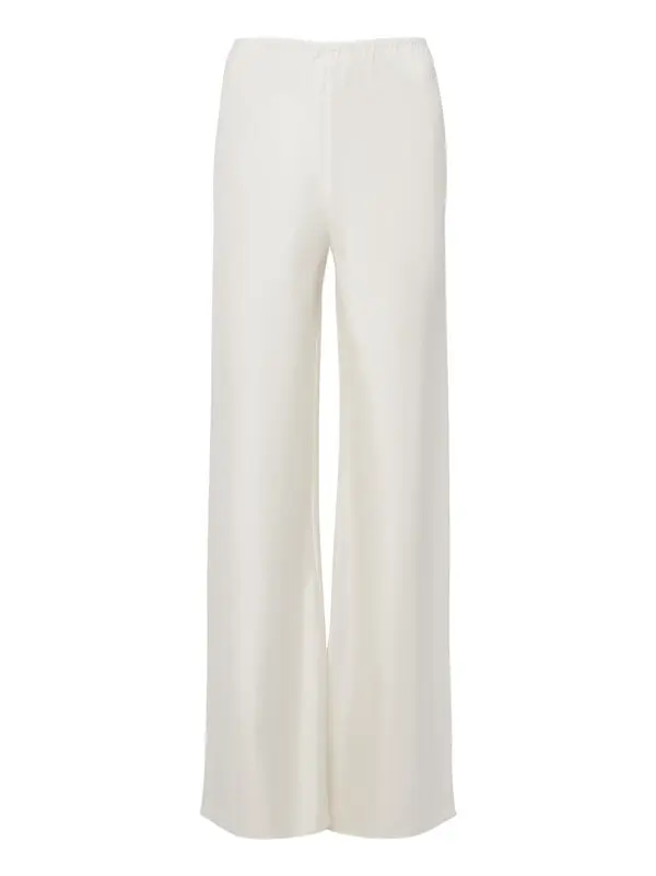 Posse Cove Silk-blend Straight Leg Pants - White
