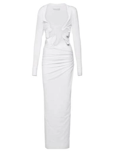 Christopher Esber Long Sleeve Cutout Maxi Dress - White
