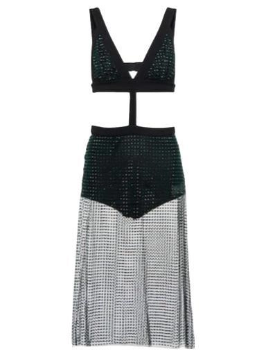 CHRISTOPHER KANE Embellished Tulle Midi Dress - Gray