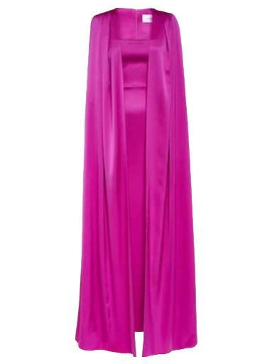 Alex Perry Cape Effect Satin Gown - Pink