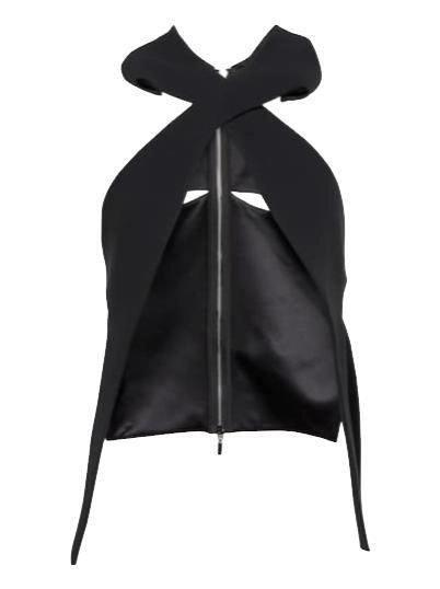 Maticevski Cross Leaf Halterneck Cutout Top - Black
