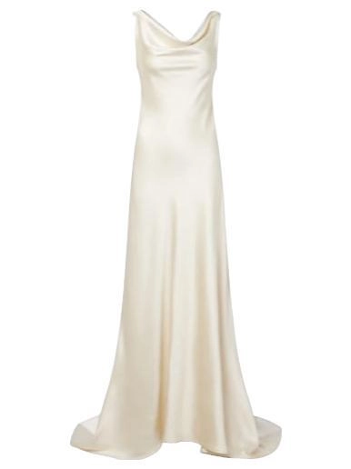 RÓHE Bridal Draped Satin Gown - White