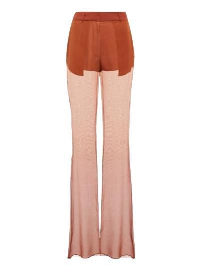 NENSI DOJAKA Mid-rise Wide-leg Silk Pants - Nude