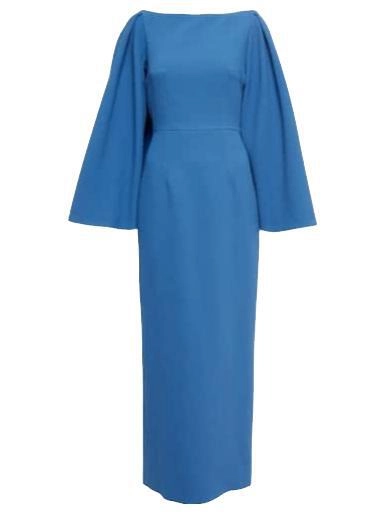 EMILIA WICKSTEAD Niesha Crepe Midi Dress - Blue