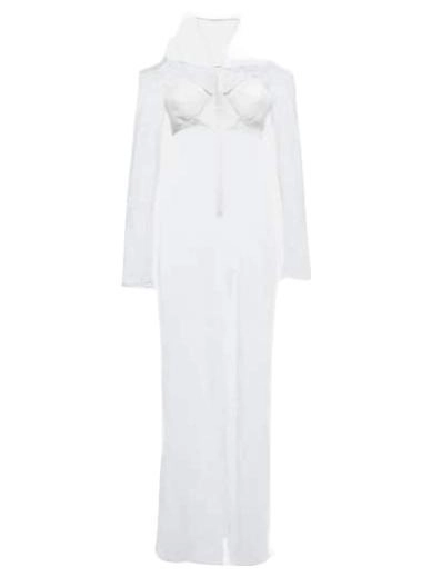 NENSI DOJAKA Bridal Cutout Lace Gown - White