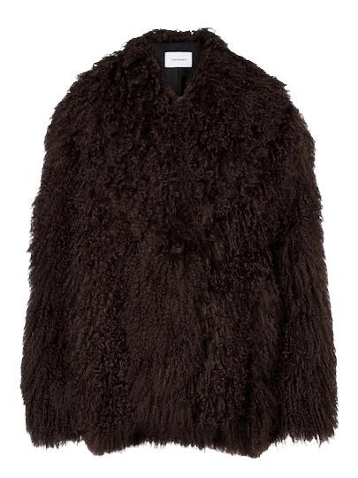 YVES SALOMON Shearling Shawl Lapel Jacket - Black