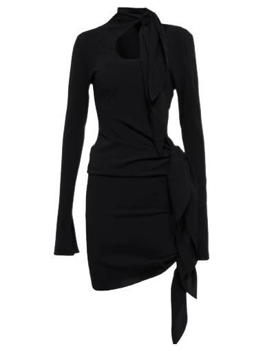 PETAR PETROV Asymmetrical Mini Dress With Cutout Detail - Black