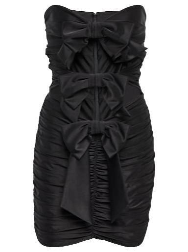 Alexandre Vauthier Strapless Bow Embellished Mini Dress - Black