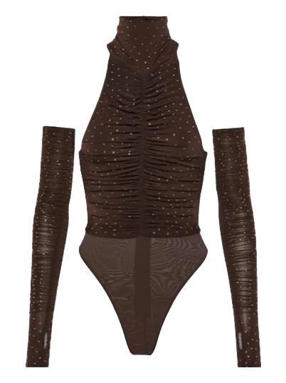 Alex Perry Embellished Halterneck Bodysuit - Black