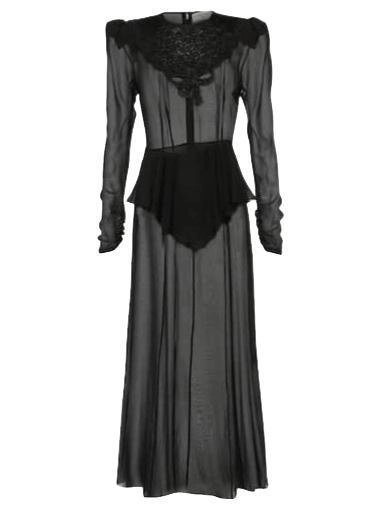 Alessandra Rich Silk Georgette Midi Dress - Black