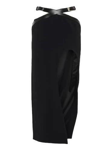 David Koma Leather-trimmed Midi Skirt - Black