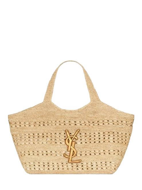 Saint Laurent Icare Medium Raffia Tote - Natural
