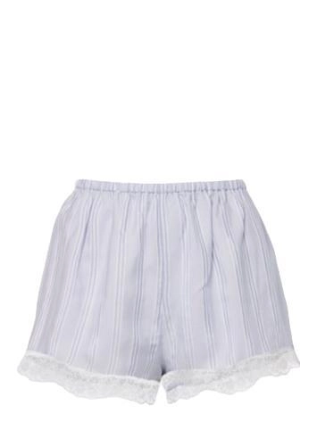 FRAME Stripe Lace Silk Shorts - White